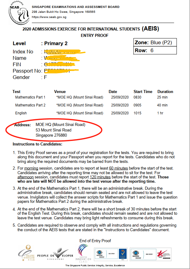 The latest 2020-AEIS test address - Private Education Institution ...
